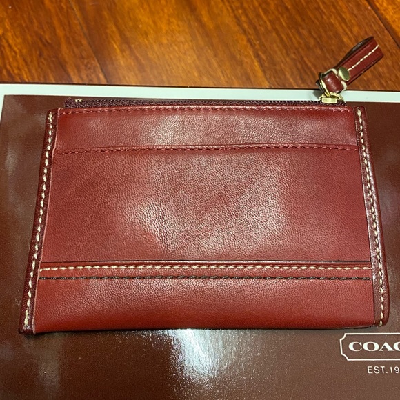 Coach | Accessories | Coach Embossed Red Leather Signature Mini Skinny ...